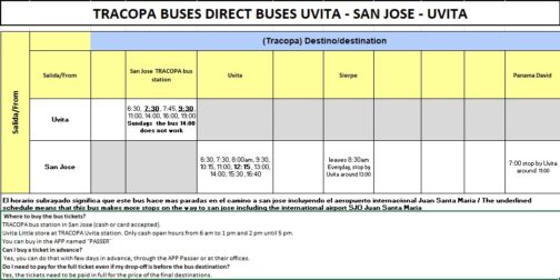 Local Bus Schedule - Uvita Information Center